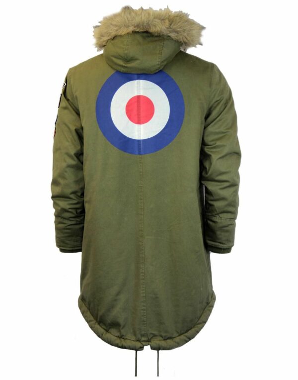 Mod 60's Parker 1960s Coat Costume Target Back Emblem