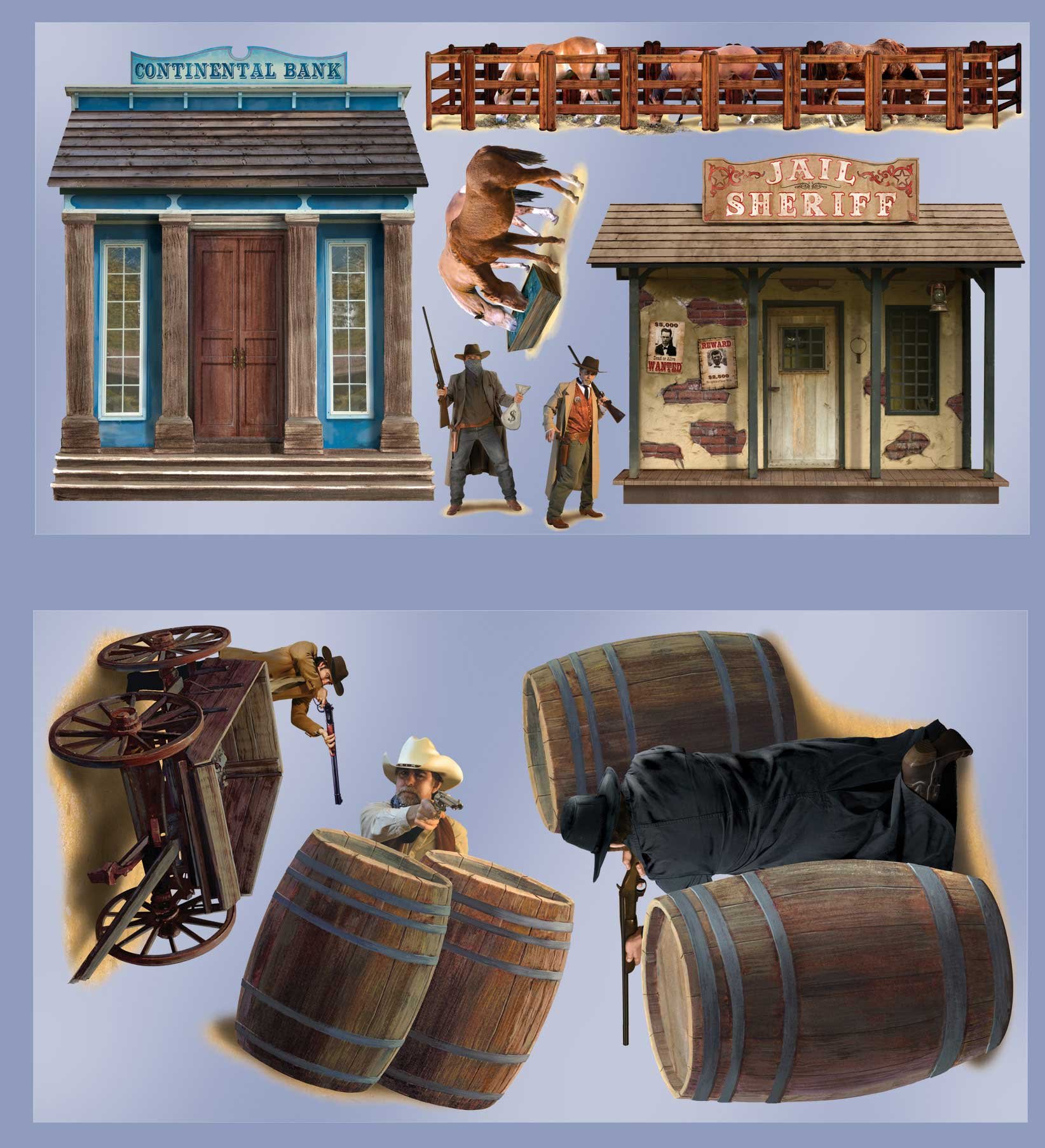 Wild West Shoot Out Props Wall Add on