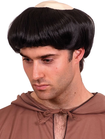 Monk wig, with bald spot