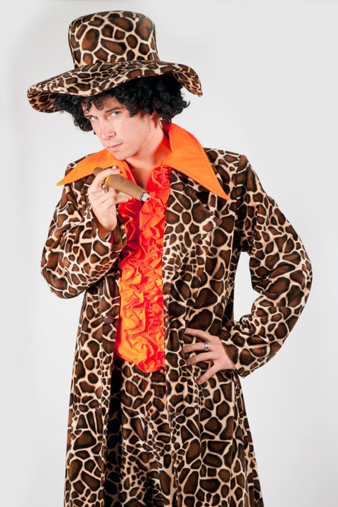 70s Girrafe Print Pimp Suit Fancy dress hire