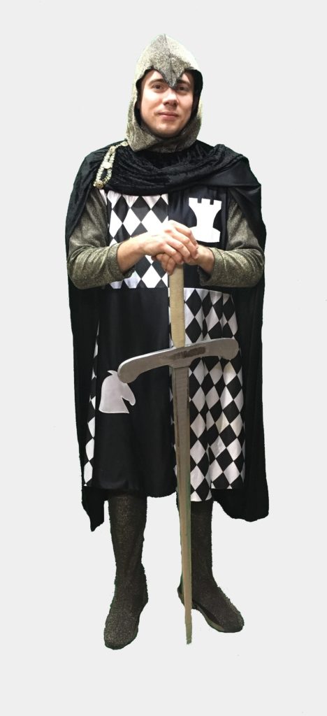 Black and White Knight Costume Medieval Knights Fancy Dress