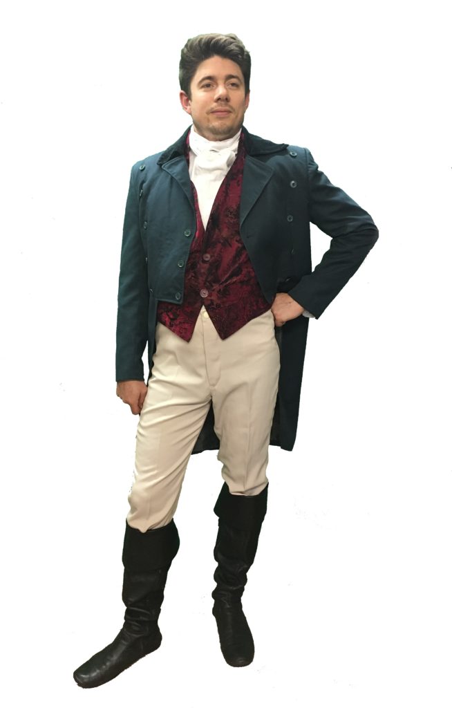 Bridgerton Mens Costume Green Mens Regency Fancy Dress