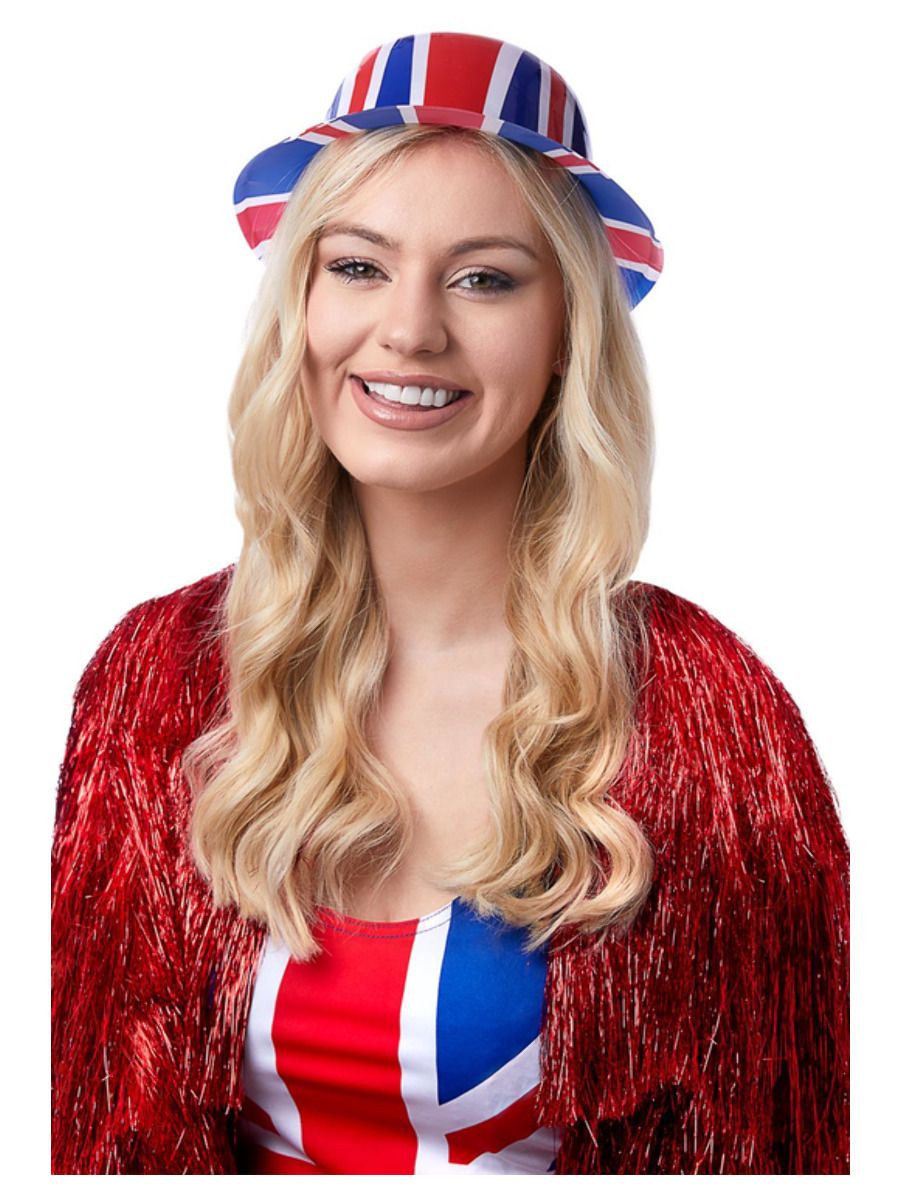 Union Jack Bowler Hat Plastic British Flag Hat PVC