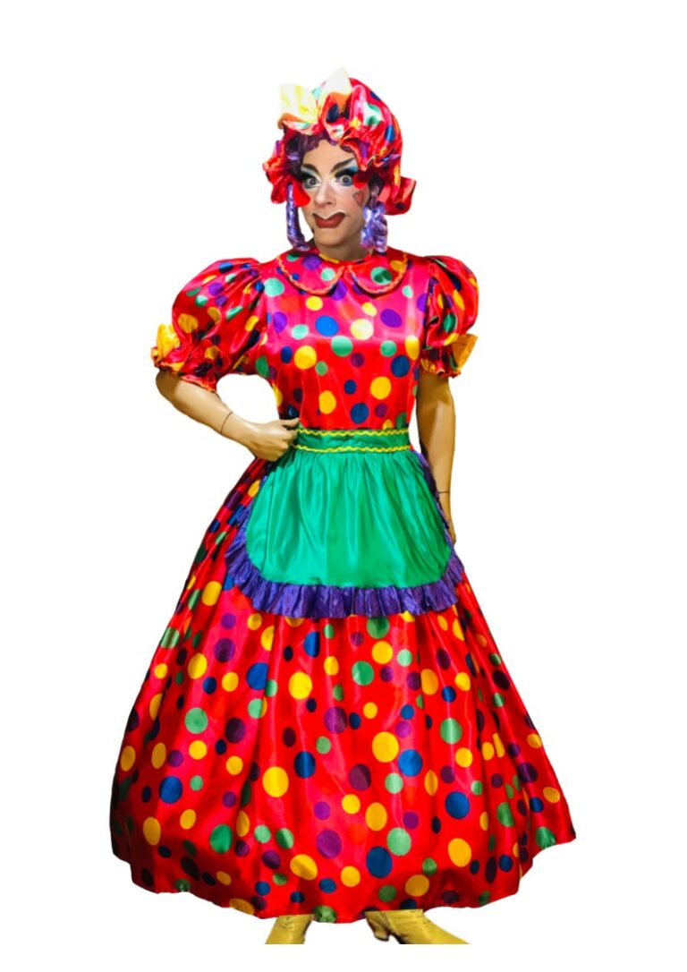 Dame Costume Spot Polka Dot Multi Size Pantomime