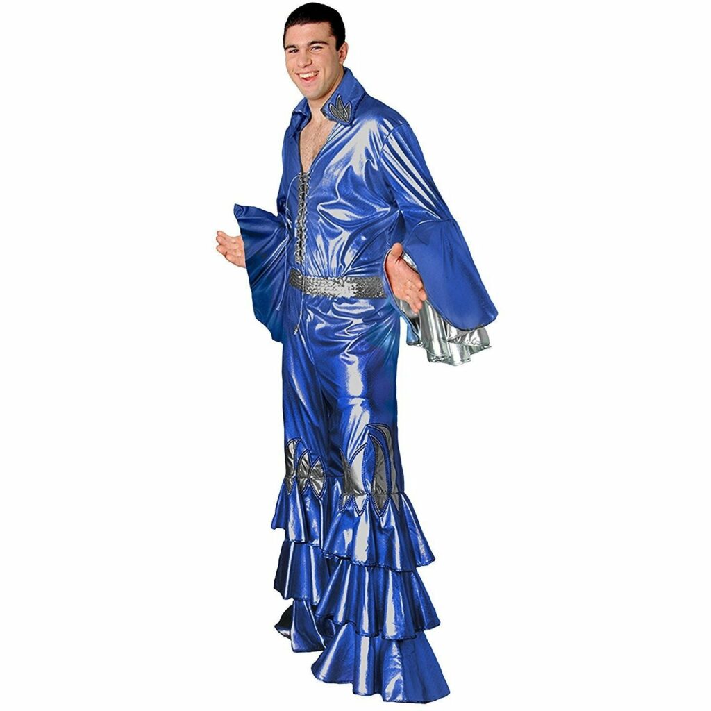 Ultimate Mens Abba Costume Blue Mans Abba Fancy Dress XL