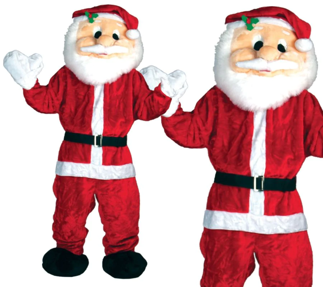 Santa Mascot Costume Adult Father Christmas Fancy Dress